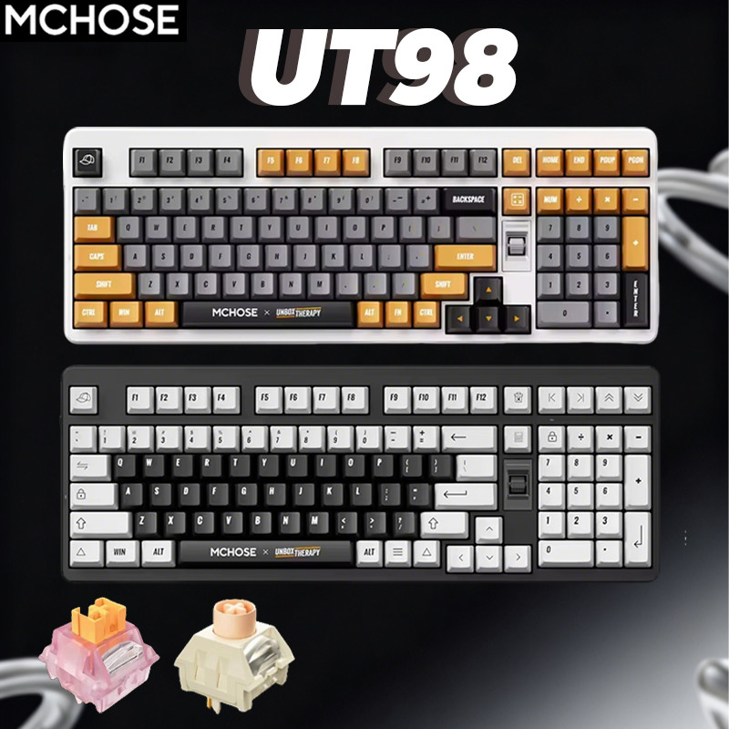 Jual MCHOSE x Unbox Therapy - UT98 Mechanical Keyboard Wireless Quiet ...