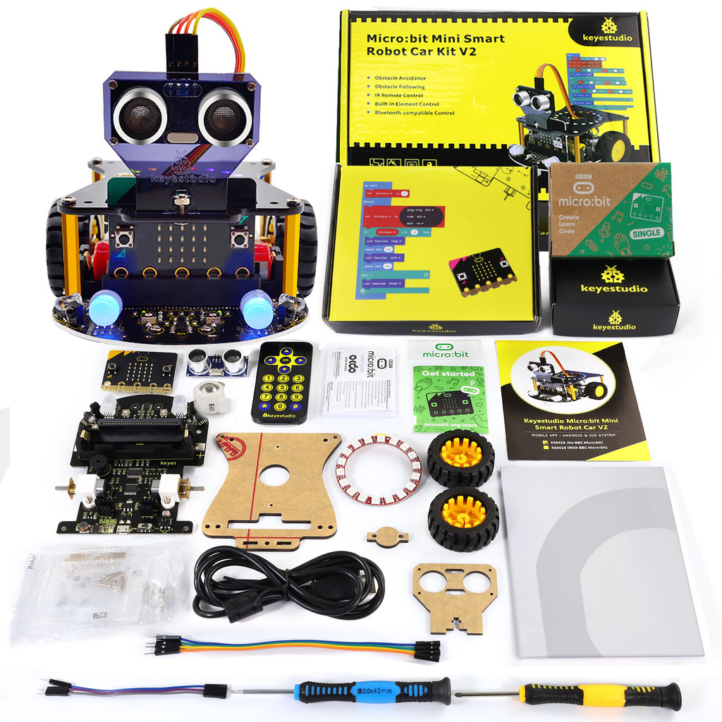 Jual Keyestudio Microbit V2 Robot Car Kit for BBC Microbit V2 Smart ...