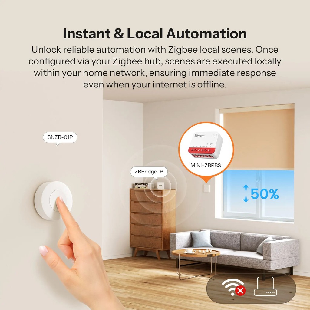Jual SONOFF MINI-ZBRBS ZIGBEE ROLLER SHUTTER SWITCH MINI ZBRBS MINI ...