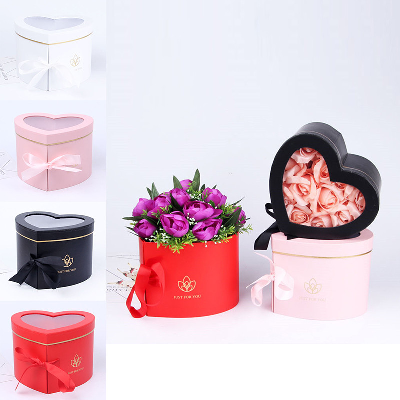 Jual Heart Shaped Double Layer Rotating Gift Box PVC Window Pening ...