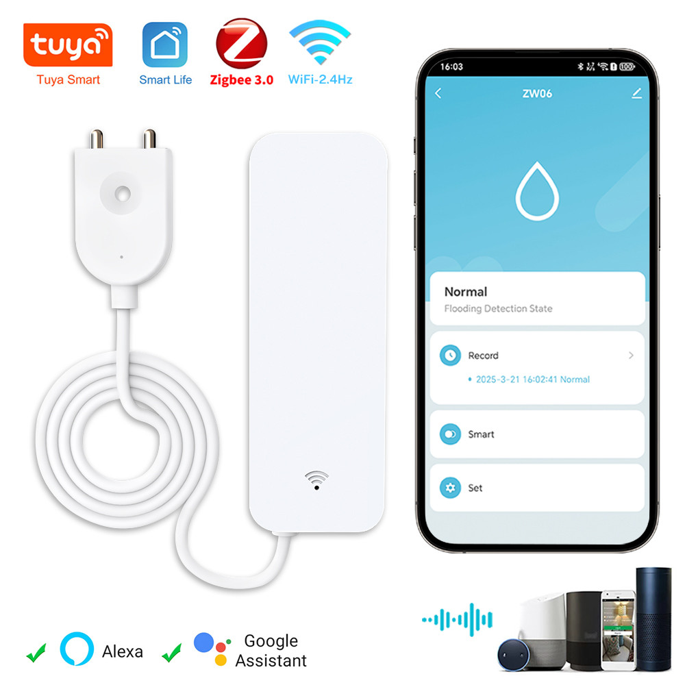 Jual Tuya Wifi Zigbee Water Leak Sensor, Water Leak Detector Smart Life ...
