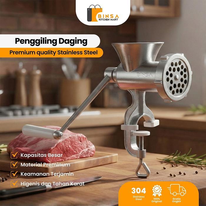 Jual BINSA - Mesin Giling Daging Manual Stainless Penggiling Bakso ...
