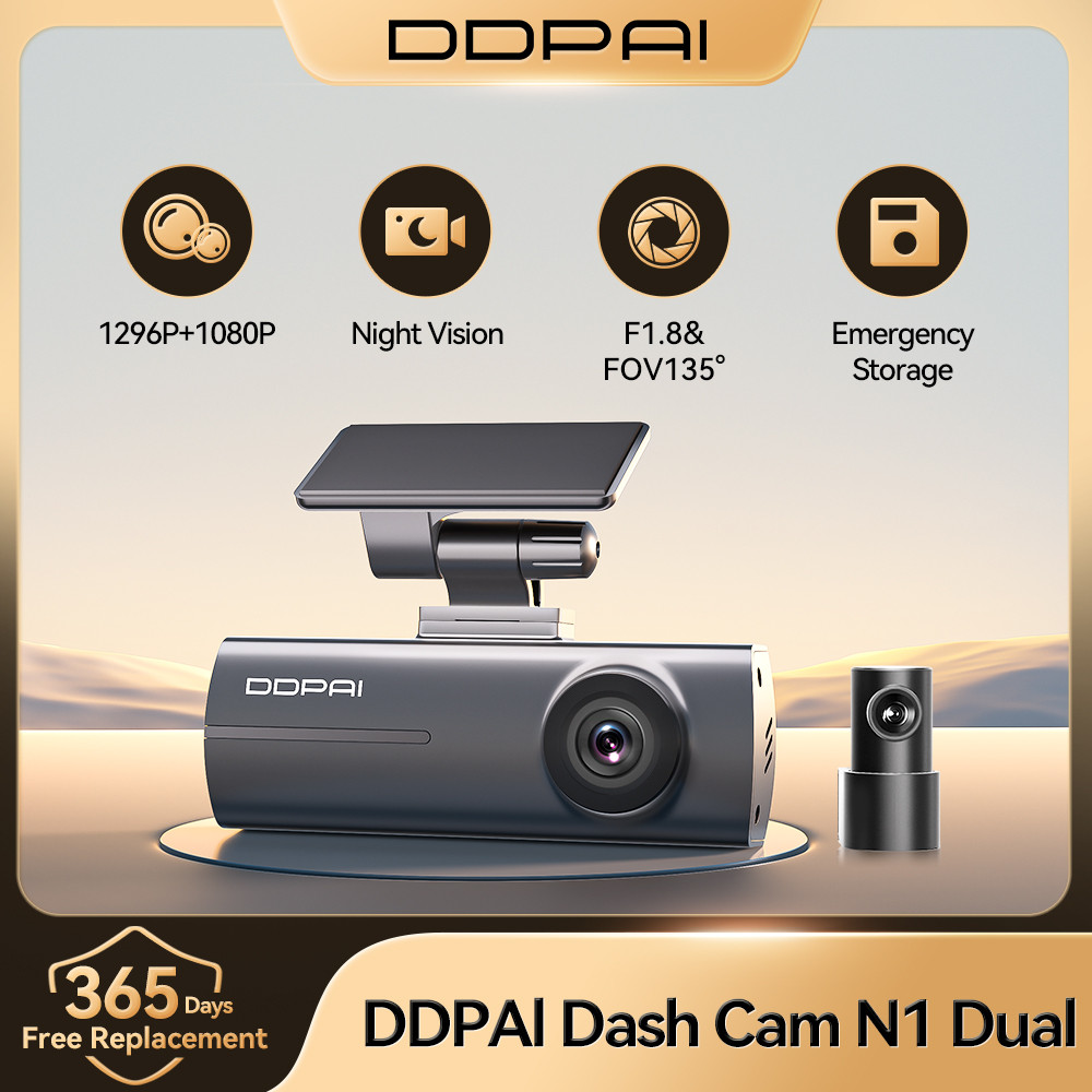 Jual DDPAI Dash Cam N1 Dual Front & Rear Recording NightVIS 1296P Dash ...