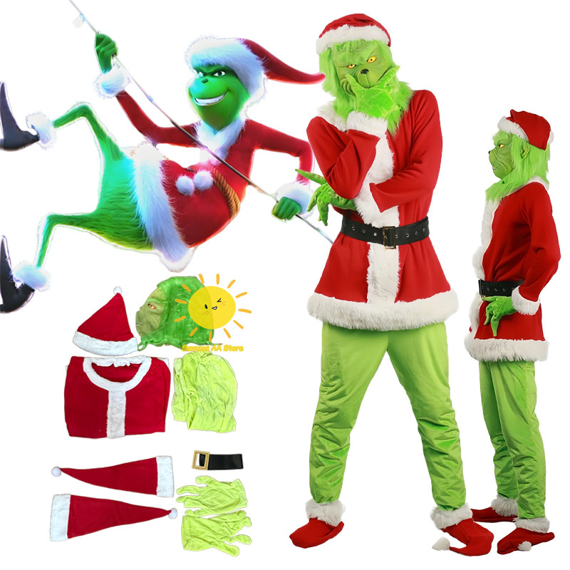 Jual Beast Kingdom Christmas The Grinch Cosplay Costumes Jacket Pants ...