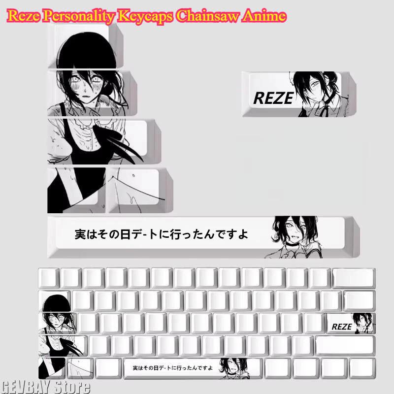 Jual Reze Personality Keycaps Chainsaw Anime - Cherry High PBT Thermal ...