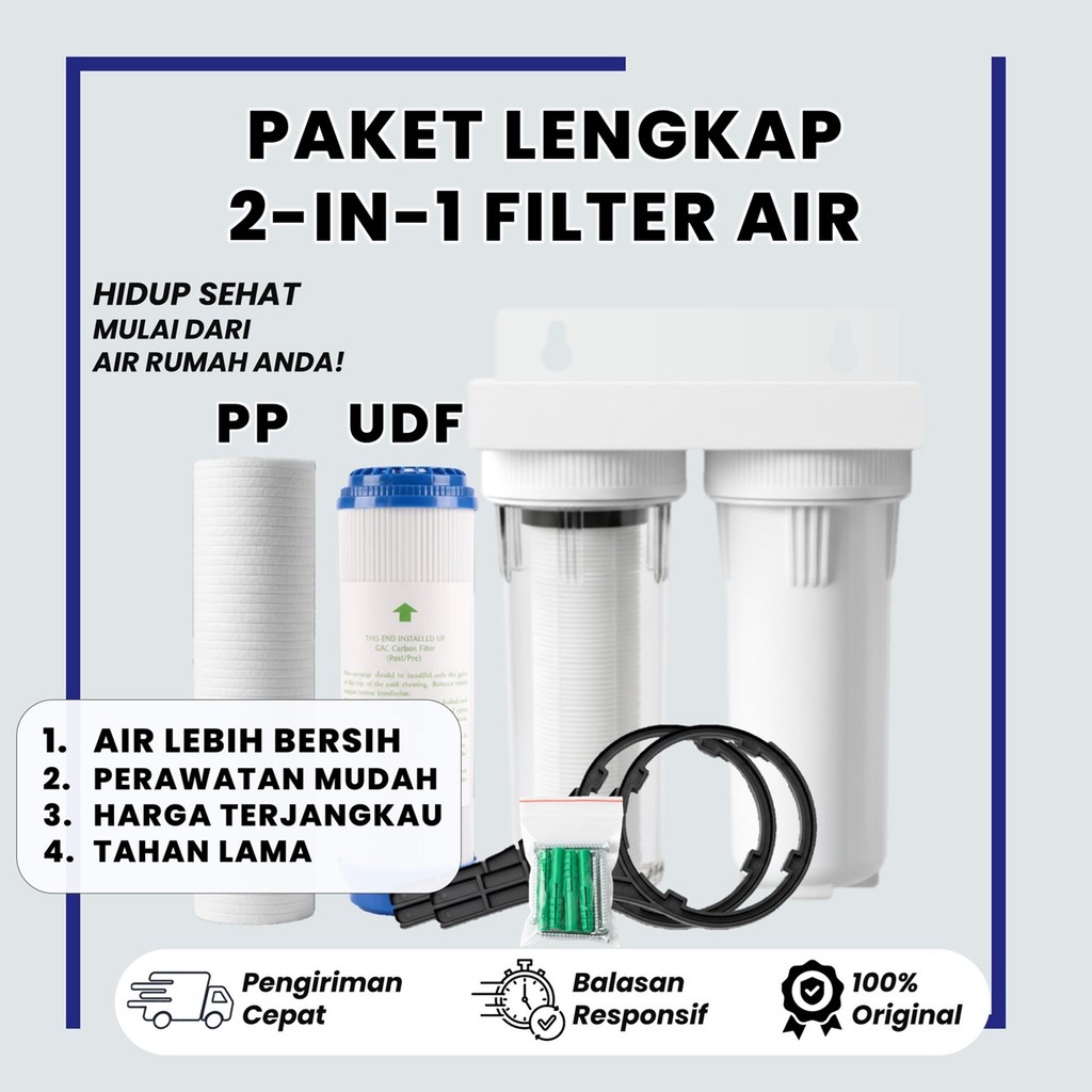 Jual Paket Filter Saringan Air 2 Tahap PPF & UDF 10 Inch - Sedimen ...