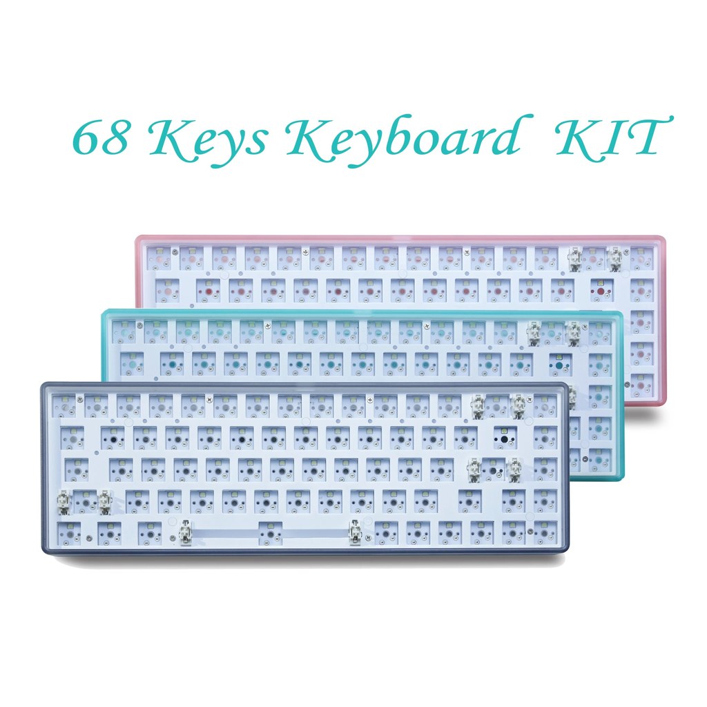 Jual Novice 68Key 3-E Hot Swap White Light Mechanical Keyboard Kit 2 ...