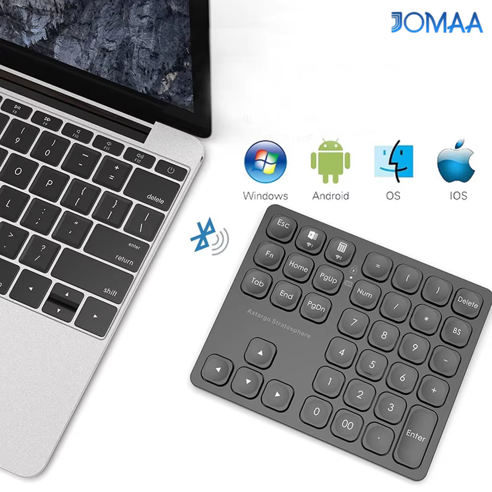 Jual Rechargeable Double Bluetooth Number Pad Wireless Numeric Keypad ...