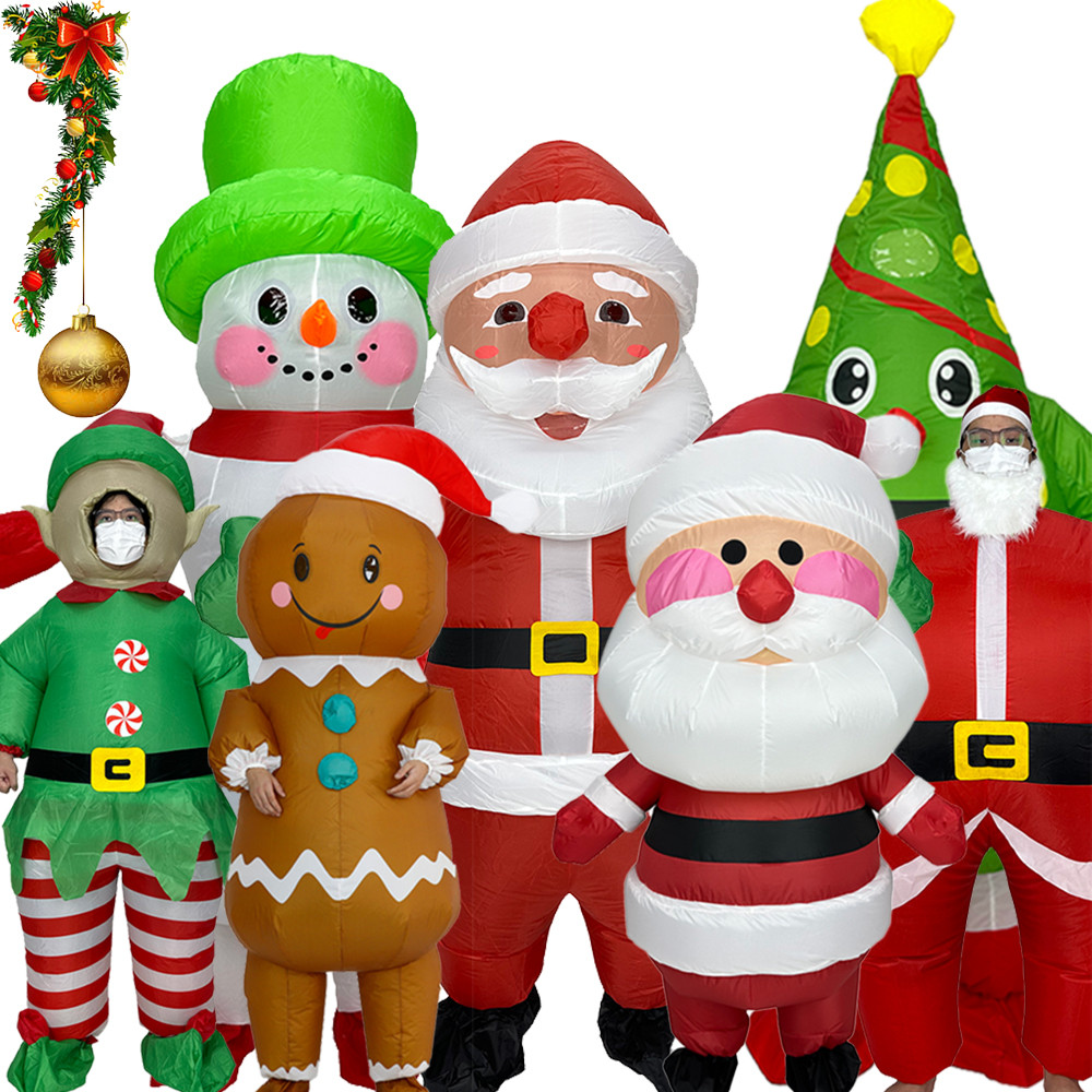 Jual Christmas Funny Inflatable Costumes Gingerbread Man Santa Claus ...