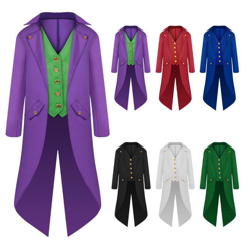 Jual Movie Super Villain Costume Disguise Joker Cosplay Steam Gothic ...