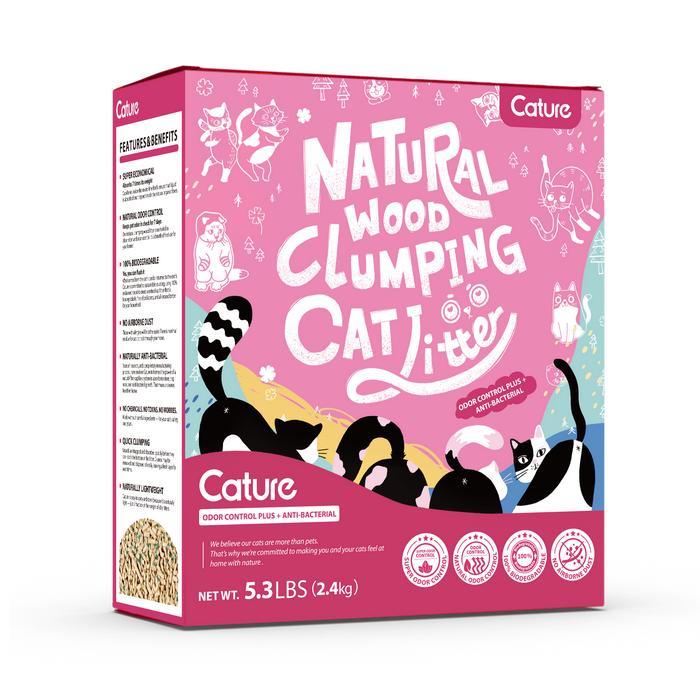Jual Natural Wood Clumping Cat Litter Anti-bacterial (Sensitive ...