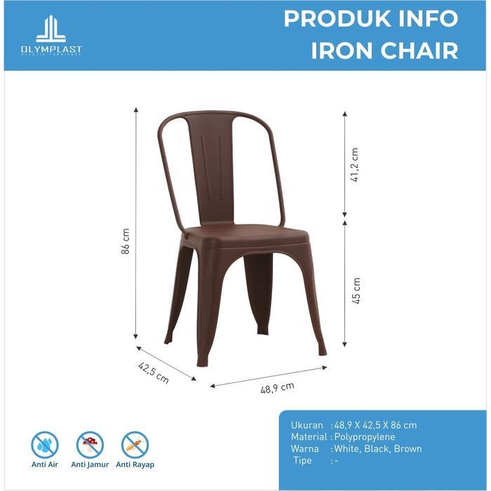 Jual Olymplast Iron Chair Kursi Plastik Bangku Makan Cafe Resto Kafe ...