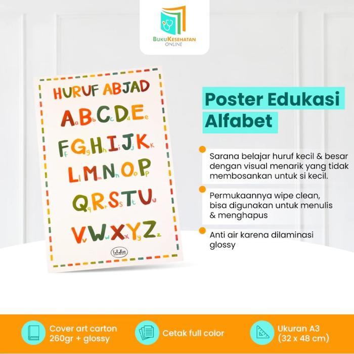 Jual POSTER EDUKASI ANAK - HURUF ALFABET / ABJAD - LAMINATING GLOSSY ...