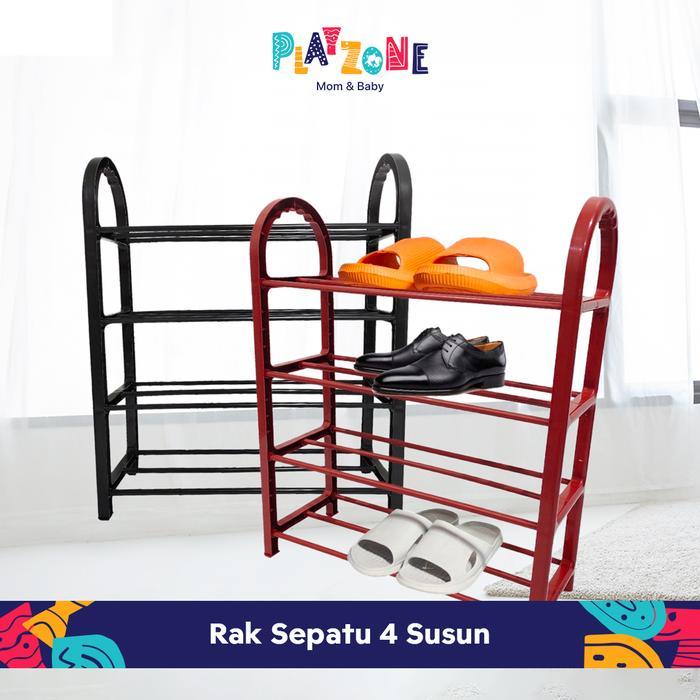 Jual Play Zone COD Rak Sepatu Plastik 4 Susun / Rak Sendal 4 Tingkat ...