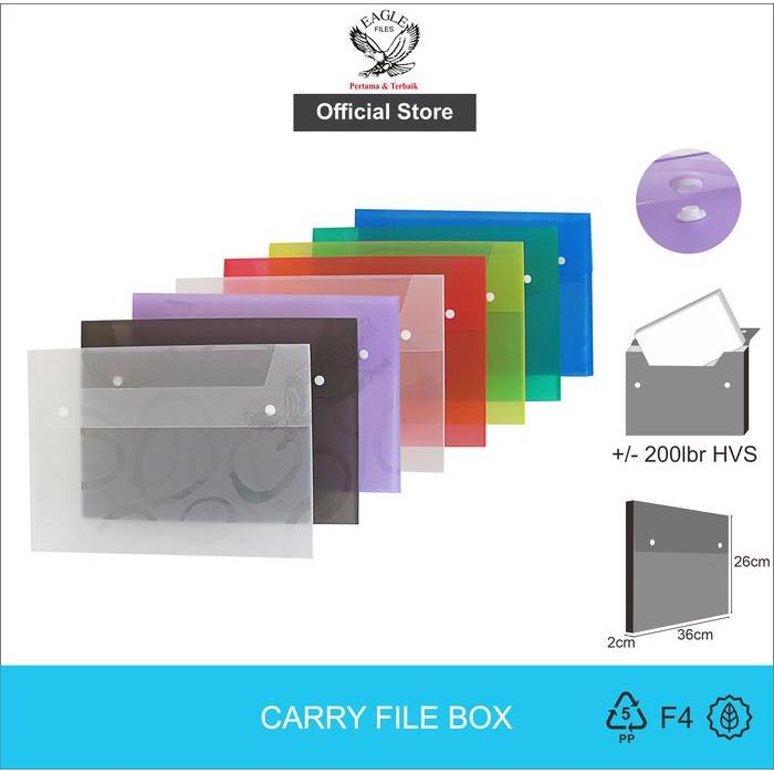 Jual EAGLE Carry File Box Transparan Tebal 2 CM F4 (Folio) / Tas ...