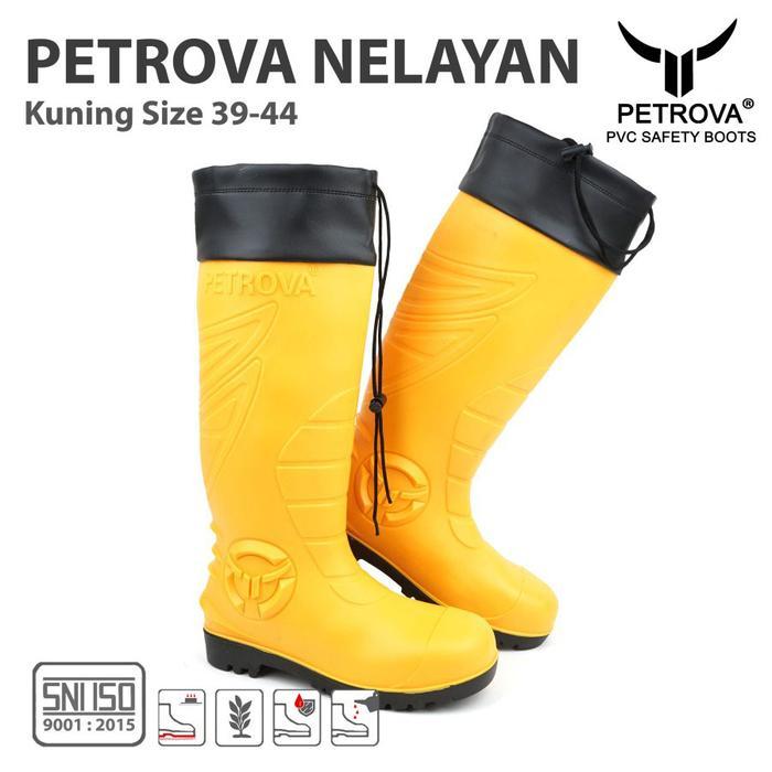 Jual Sepatu Boots Safety Petrova NELAYAN kuning-Steel Toe PVC Sepatu ...