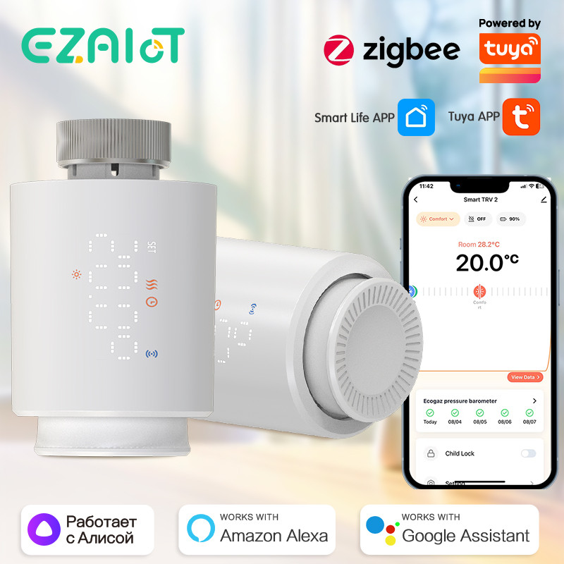 Jual Tuya ZigBee Smart Thermostatic Radiator Valve TRV Heater Actuator ...