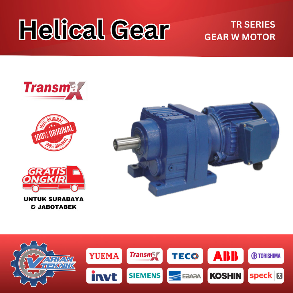 Jual TR107 9,2KW/12HP 2 STAGE/3STAGE | HELICAL GEAR MOTOR TRANSMAX ...
