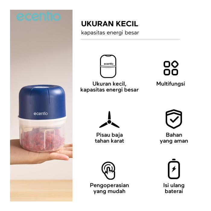 Jual Ecentio Mini Chopper Blender 6 Pisau Baja Tahan Karat Kapasitas ...