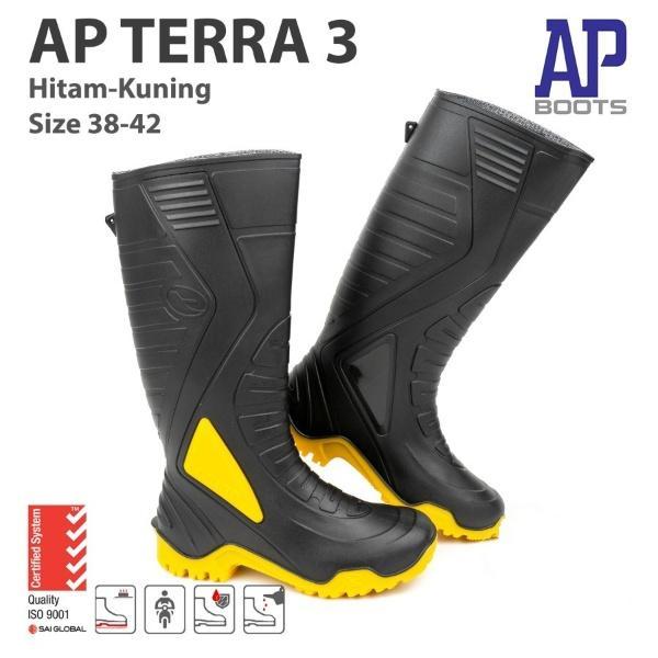 Jual Sepatu Boot Tinggi Ap Boots Ap Terra 3 Hitam-Kuning Sepatu Motor ...