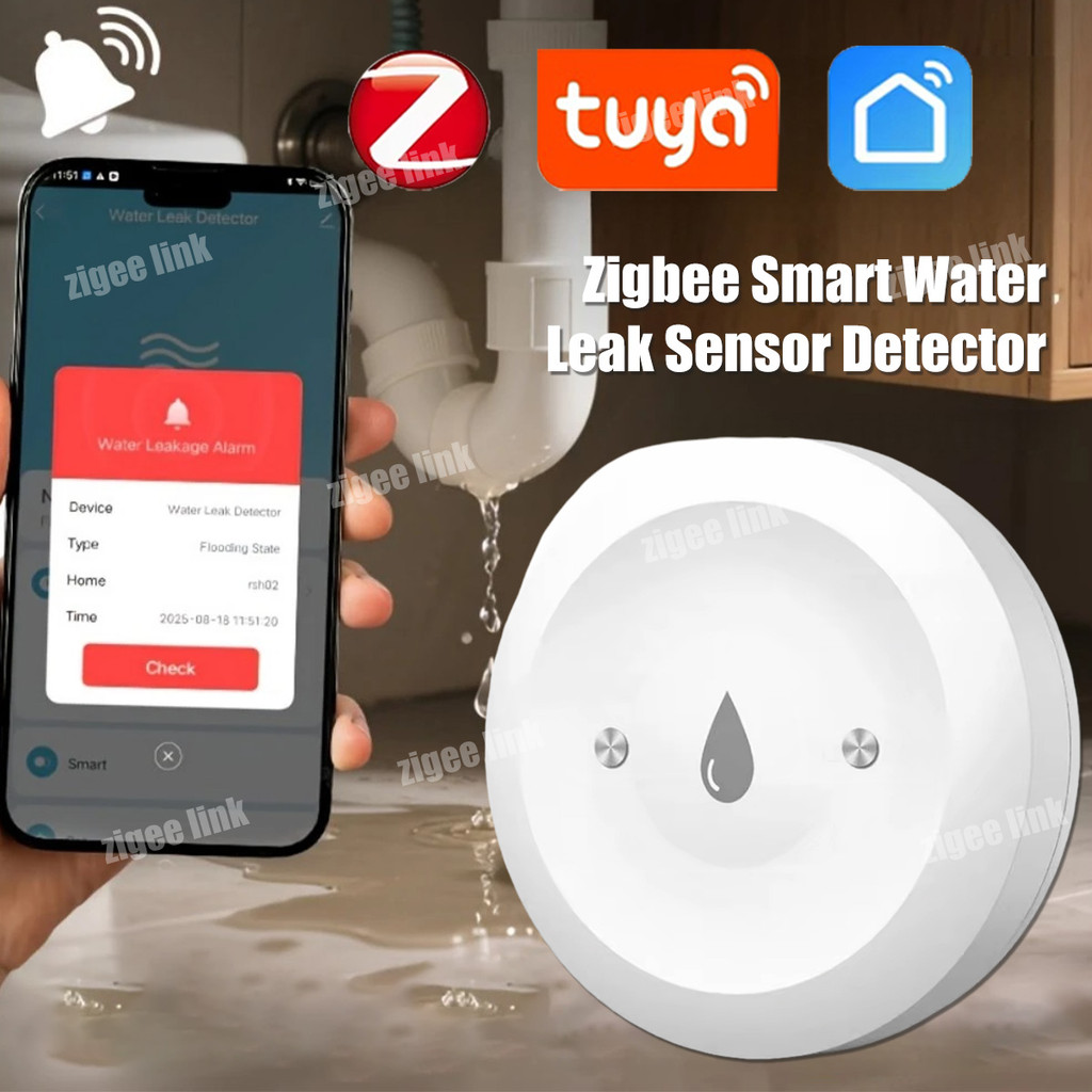 Jual Smart Water Leak Sensor Zigbee 3.0 Flood Detector Water Leakage ...