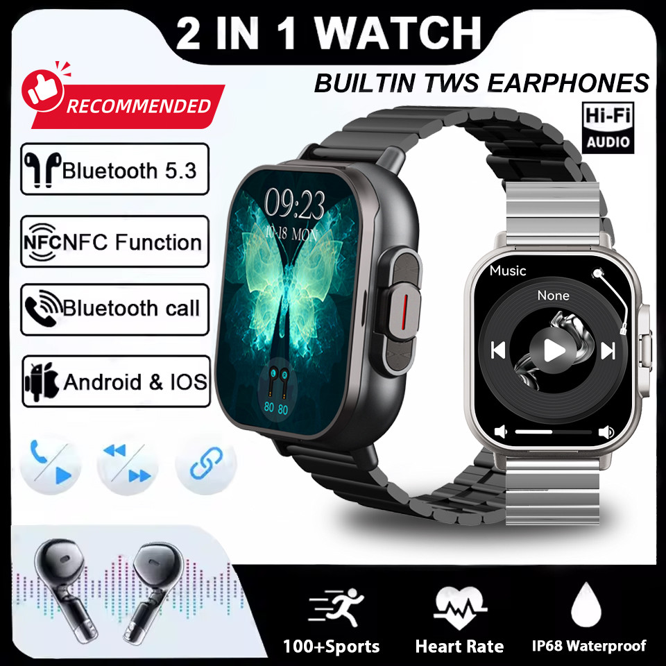Jual 2026 New Smart Watch TWS 2-in-1 Bluetooth Earphones HIFI Sound ...
