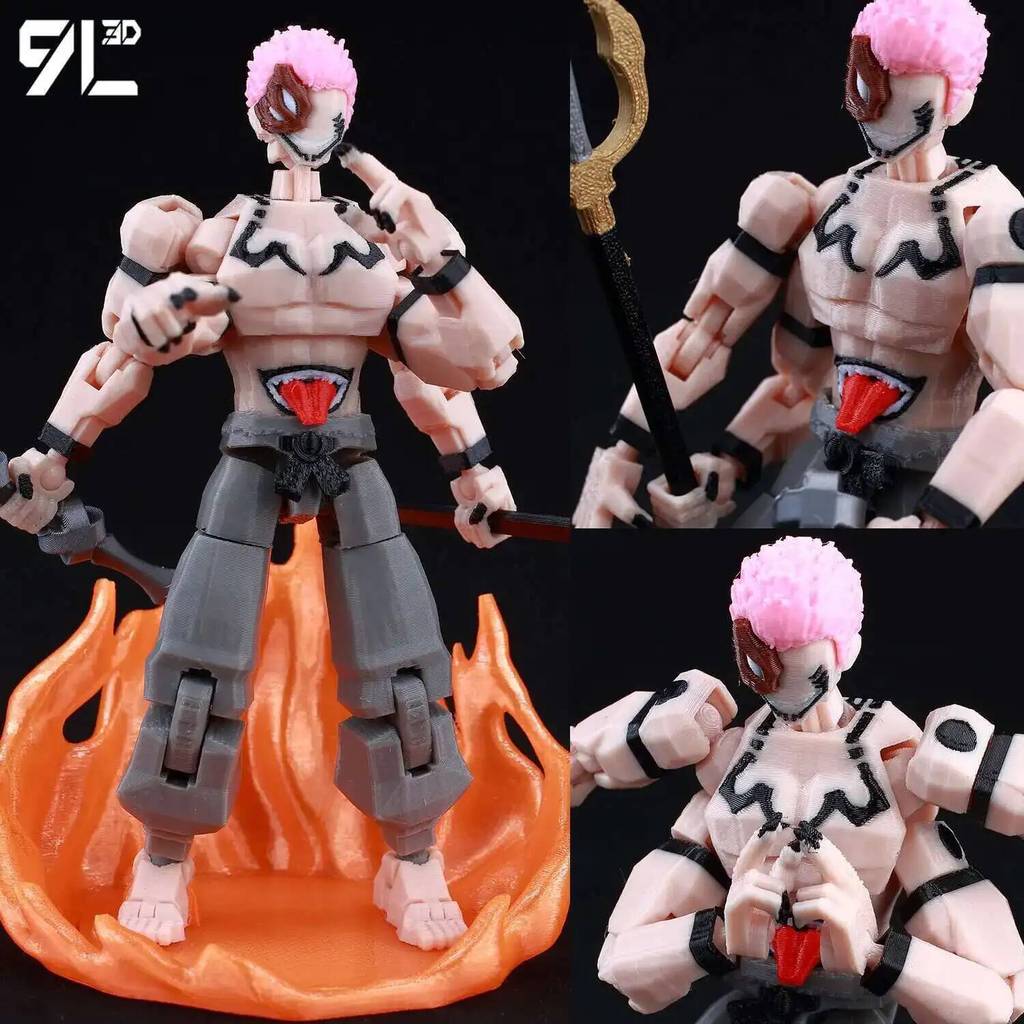 Jual 9L 3D Printed Anime Jujutsu Kaisen Sukuna Lucky13 Dummy 13 Movable ...