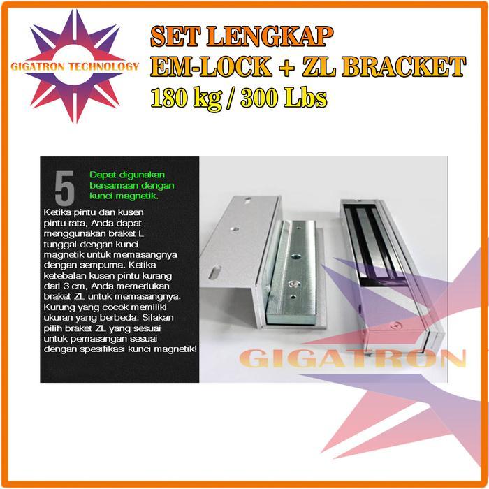 Jual ken Emlock Em Lock Magnetic Lock With Bracket ZL 180kg 300Lbs ...