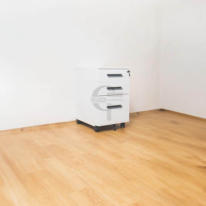 Jual SHUMO Pedestal Meja 3 Laci Drawer Besi Cabinet Laci Meja roda ...