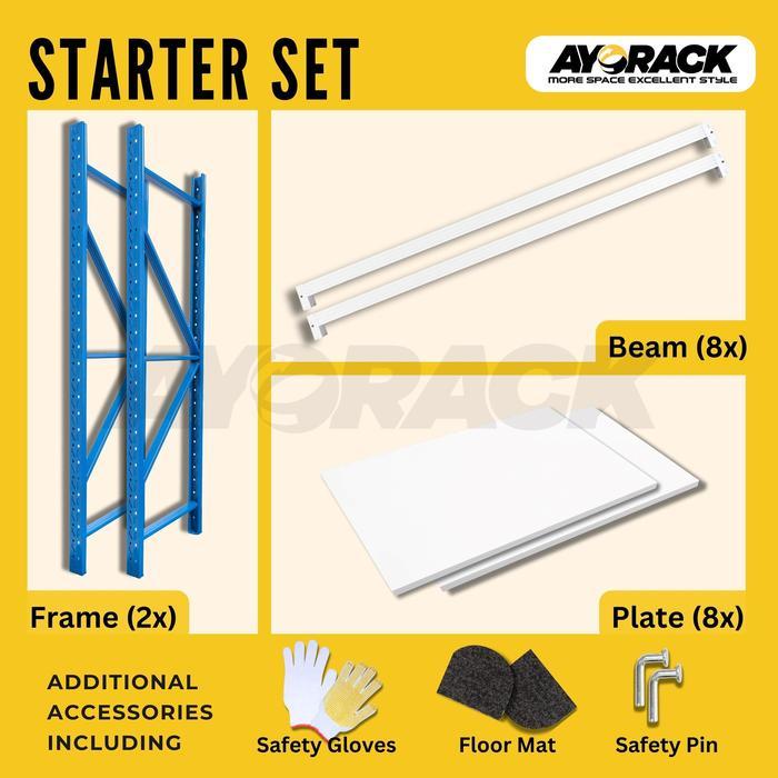 Jual RAK GUDANG BESI 2 METER 4 SUSUN AYORACK AL2-2020S LIGHT DUTY 200KG ...