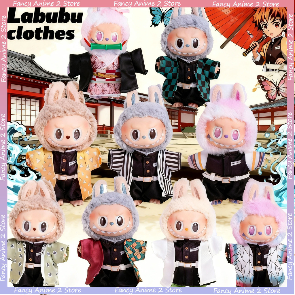 Jual Ghost Slayer Labubu Doll Clothing Cartoon Mitsuri Obanai Nezuko ...