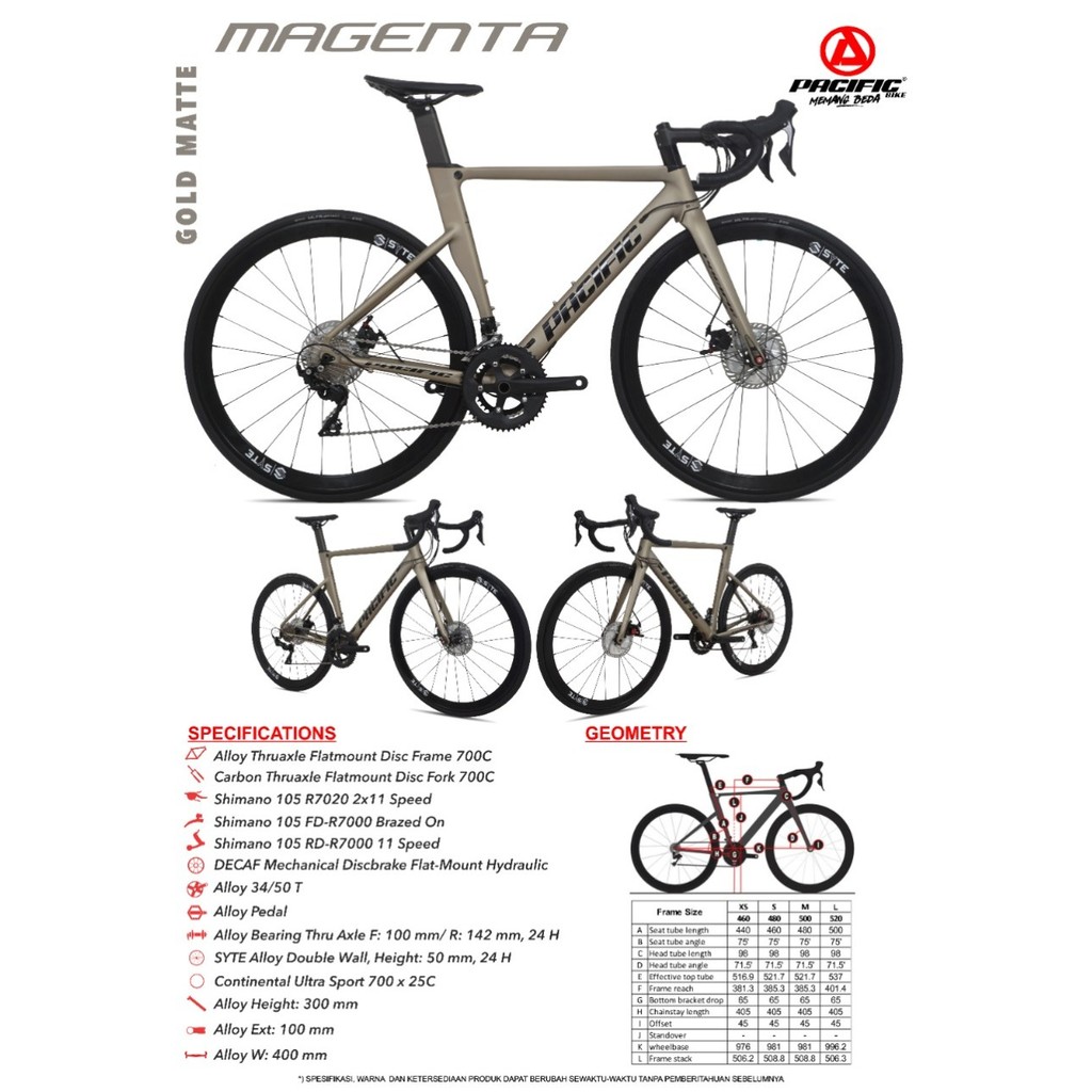 Jual Sepeda Balap Roadbike Pacific Magenta Shimano 105 | Shopee Indonesia