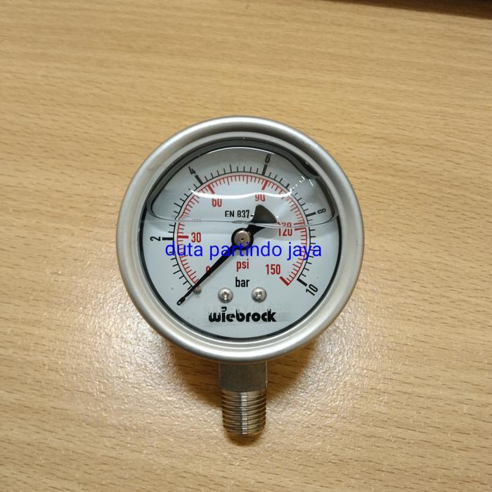 Jual Pressure Gauge Raket Full Stainless 4" Inch 10 Bar(Kg/Cm2) 150Psi ...