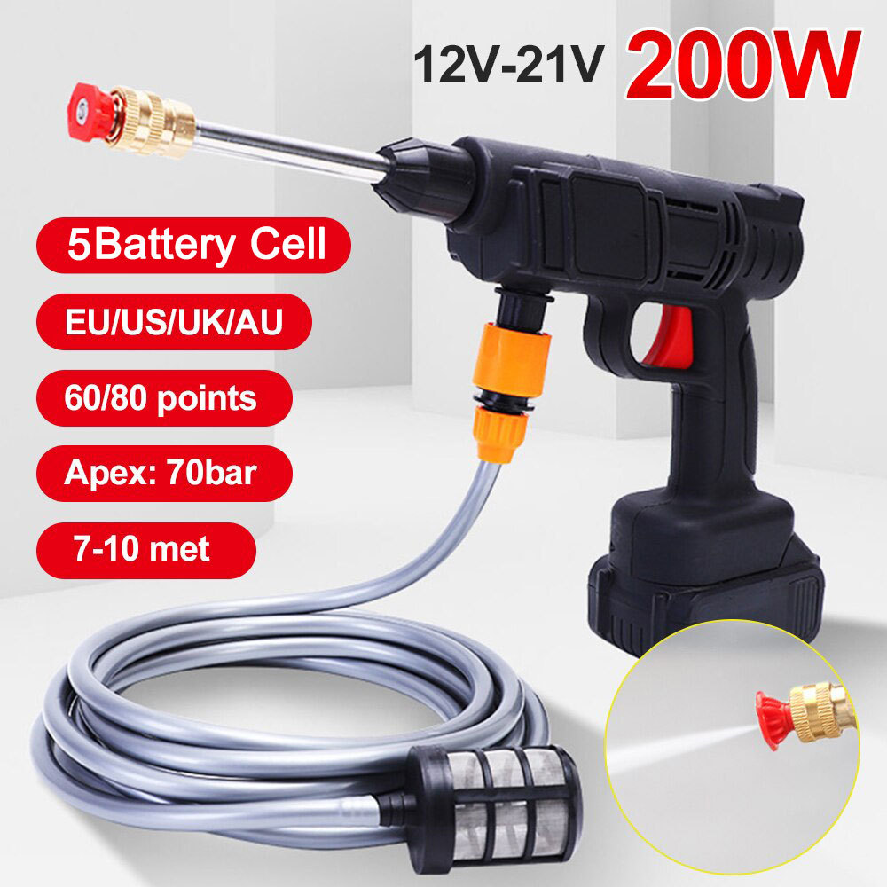 Jual 200W Wireless Car Washer 50Bar High Pressure Car Wash Spray Water ...