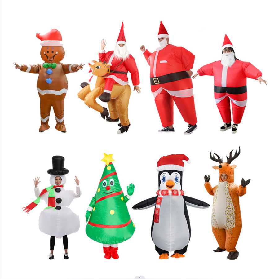 Jual Christmas Funny Inflatable Costumes Gingerbread Man Santa Claus ...