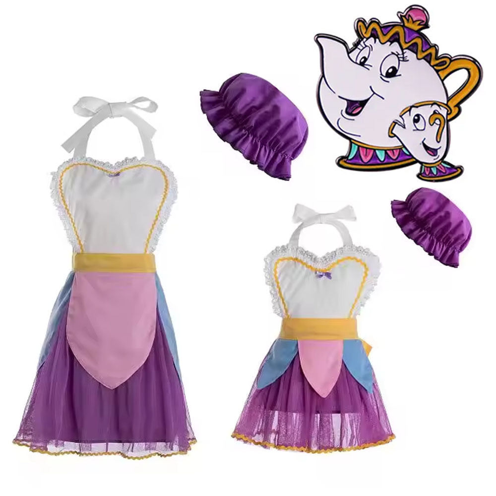 Jual 2025 Inspired By Chip Cosplay Dress Chip Costume Mrs Potts Beauty ...