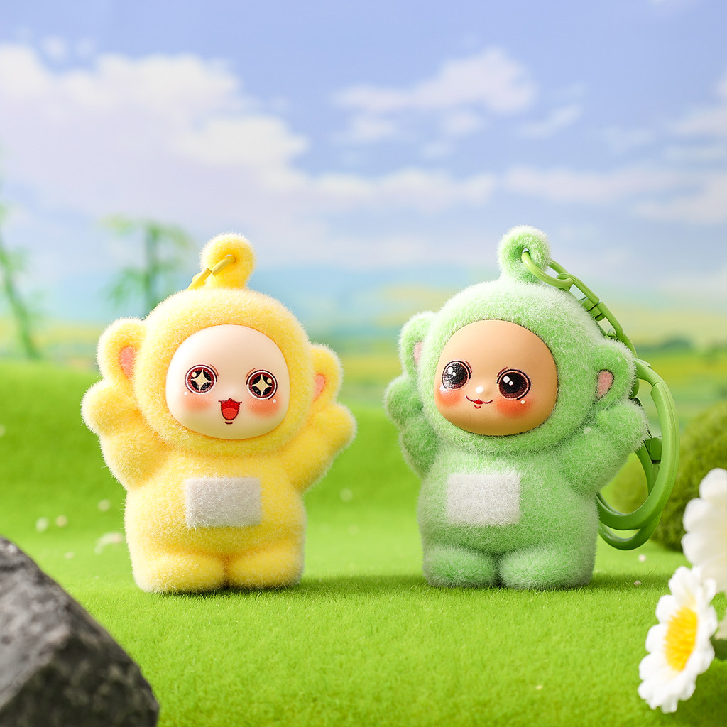 Jual Cartoon Teletubbies Flocking Keychain Anime Plush Doll Car Phone ...