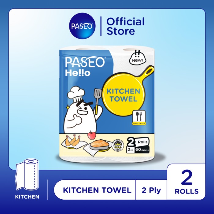 Jual Paseo Hello Kitchen Towel Roll Tissue / Tisu Dapur Gulung 2 ply 2 rolls | Shopee Indonesia