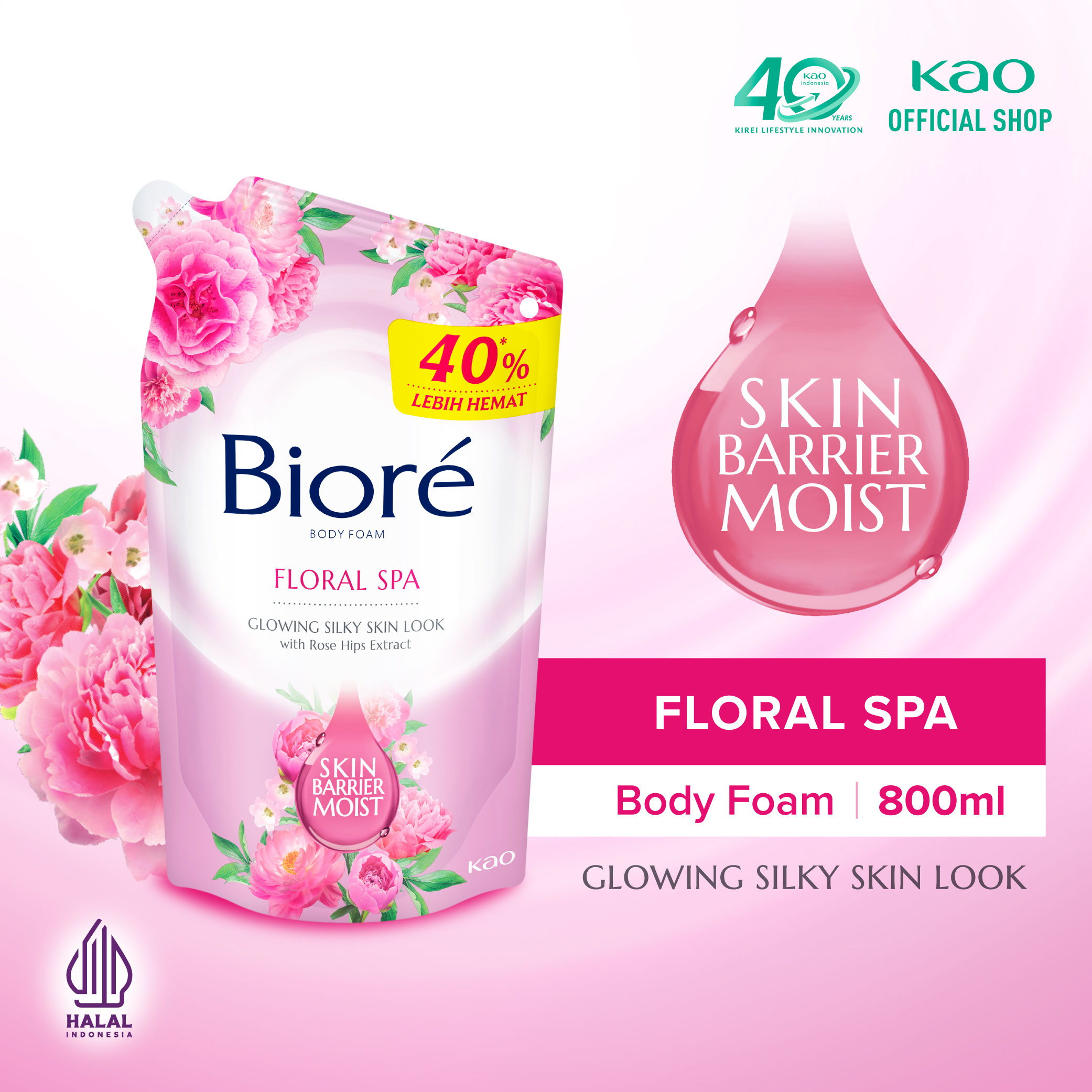 Jual Biore Body Foam Sabun Mandi Cair Floral Spa Pouch 800ml | Shopee ...