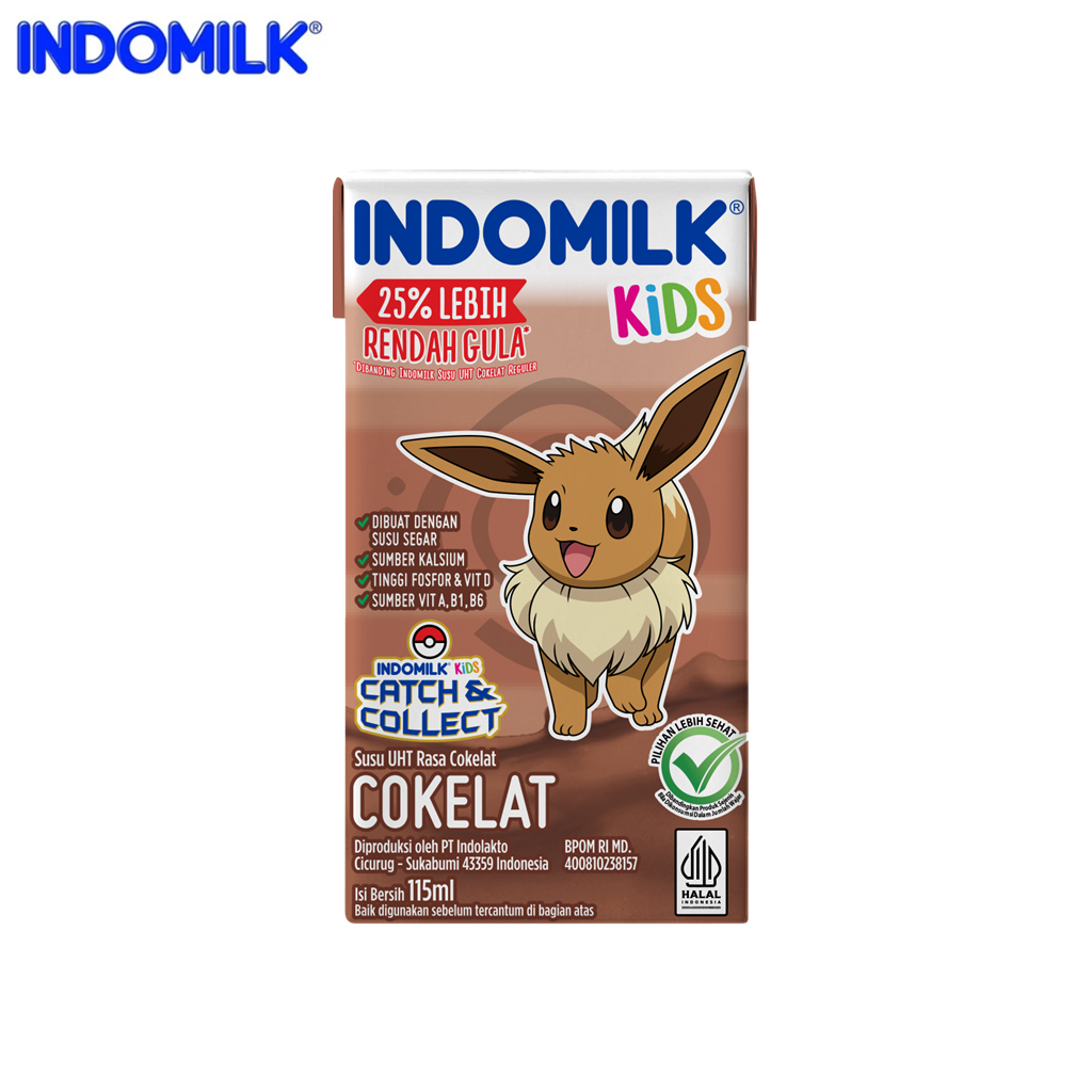 Jual Indomilk Kids Cokelat Rendah Gula UHT 115ml Edisi Pokemon | Shopee Indonesia