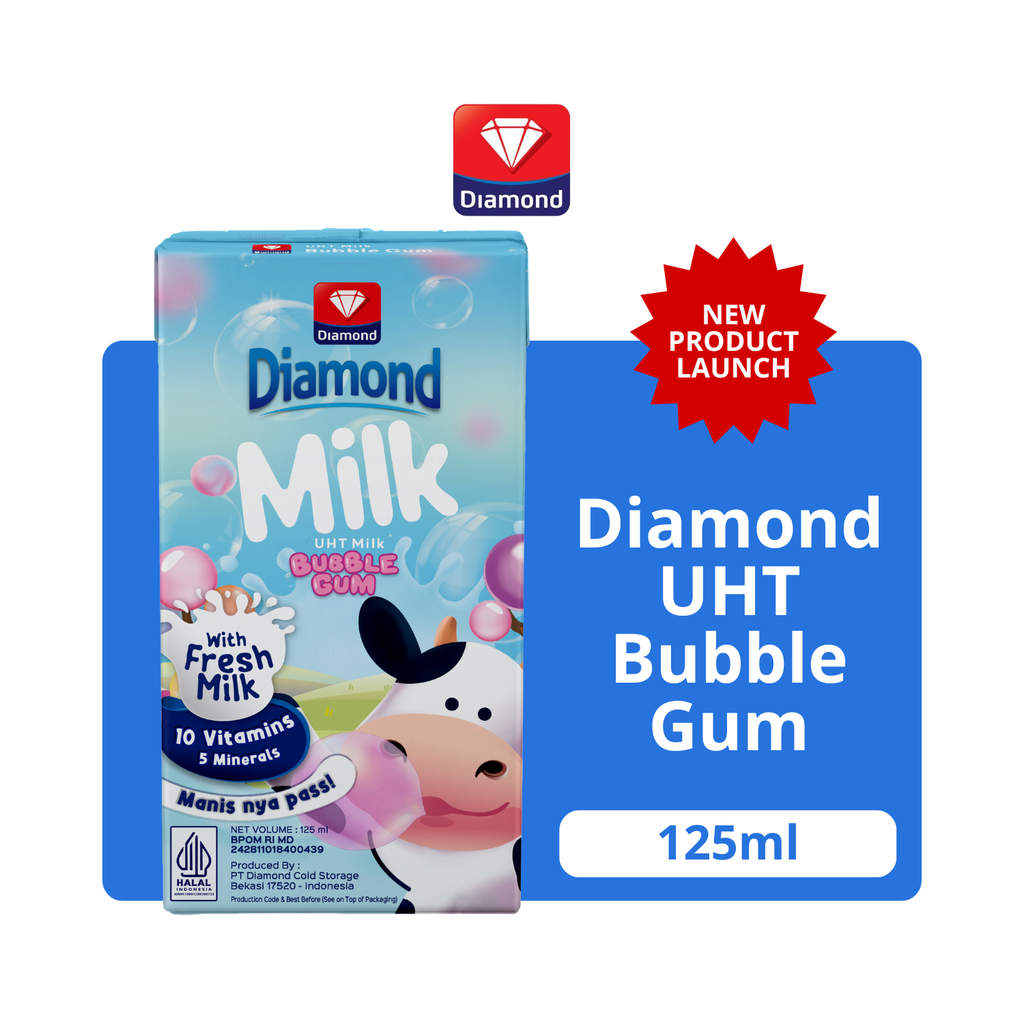 Jual Diamond Milk Susu UHT Bubble Gum 125ml | Shopee Indonesia