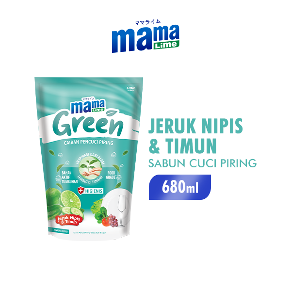 Jual Mama Lime Sabun Cuci Piring Green Pouch 680 ml | Shopee Indonesia