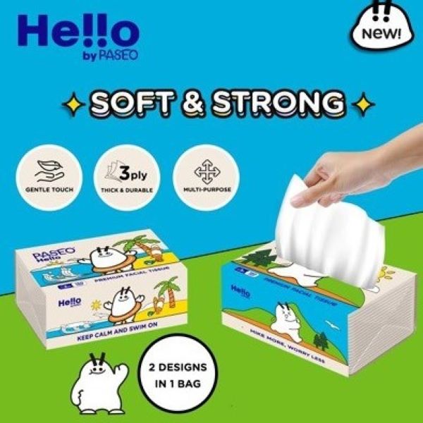 Jual Paseo Hello Premium Facial Soft Pack Tissue / Tisu Wajah 3 ply 6 ...
