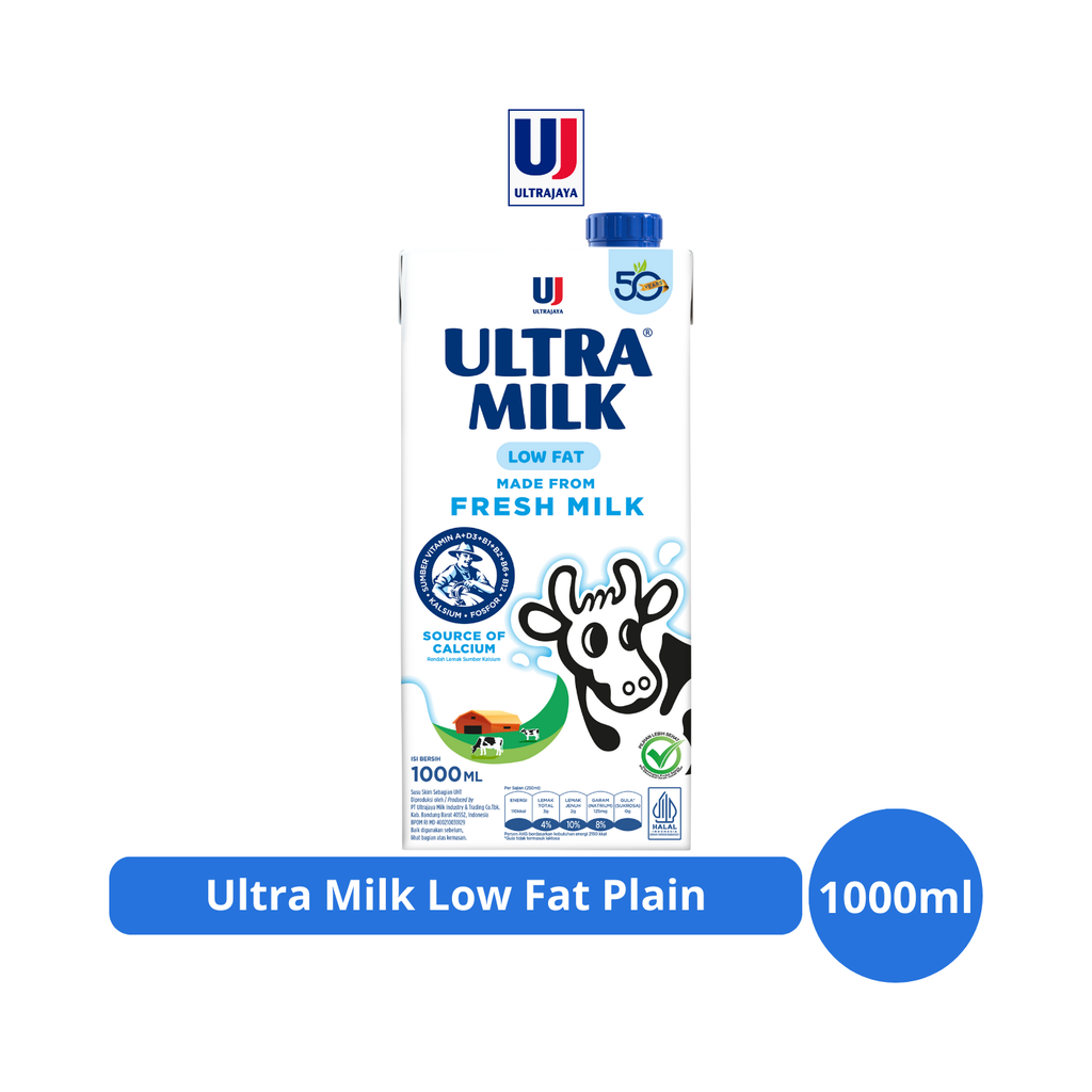 Jual Ultra Milk Low Fat Plain 1000ml | Shopee Indonesia