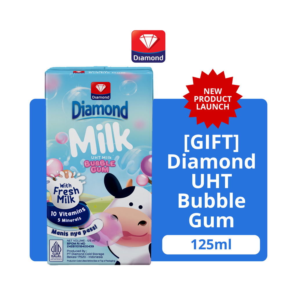 Jual [GIFT] Diamond Milk Susu UHT Bubble Gum 125ml | Shopee Indonesia