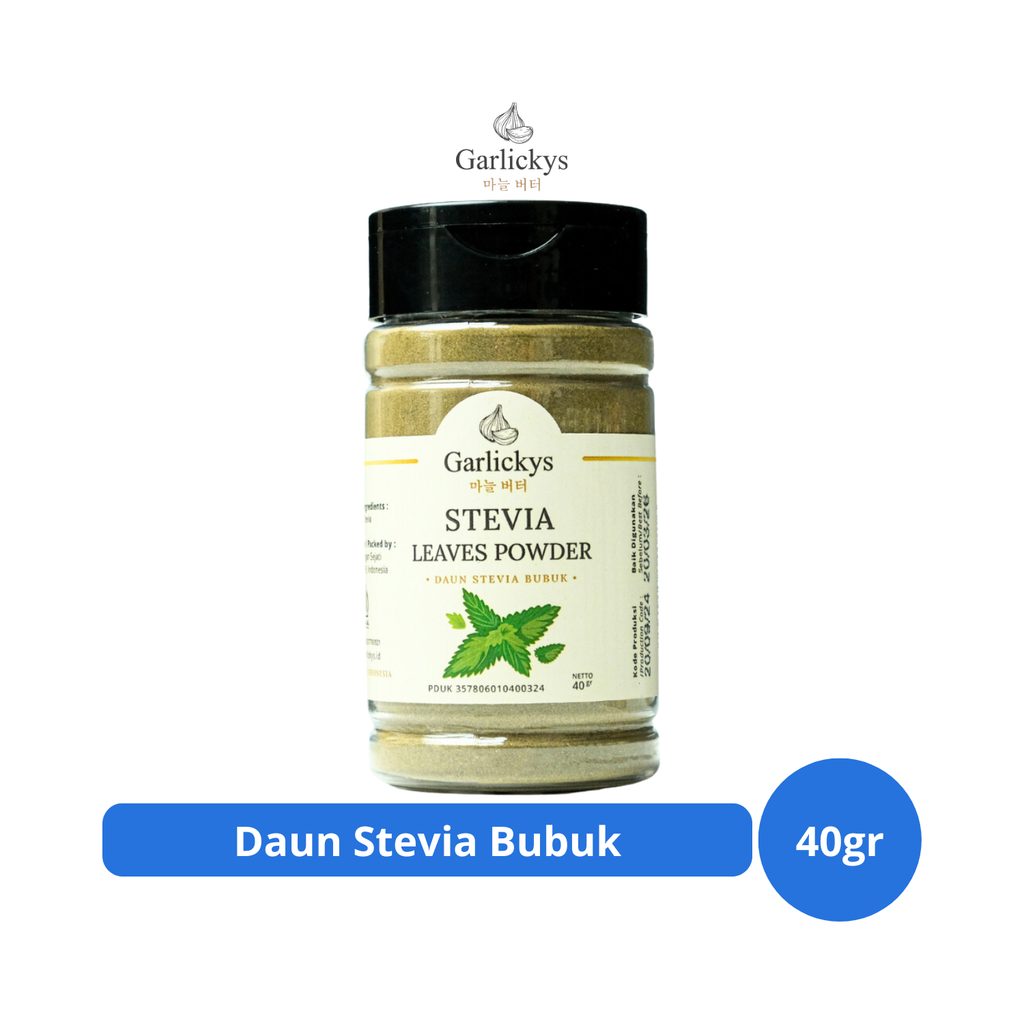 Jual GARLICKYS Daun Stevia Bubuk Premium Quality 40gr | Shopee Indonesia