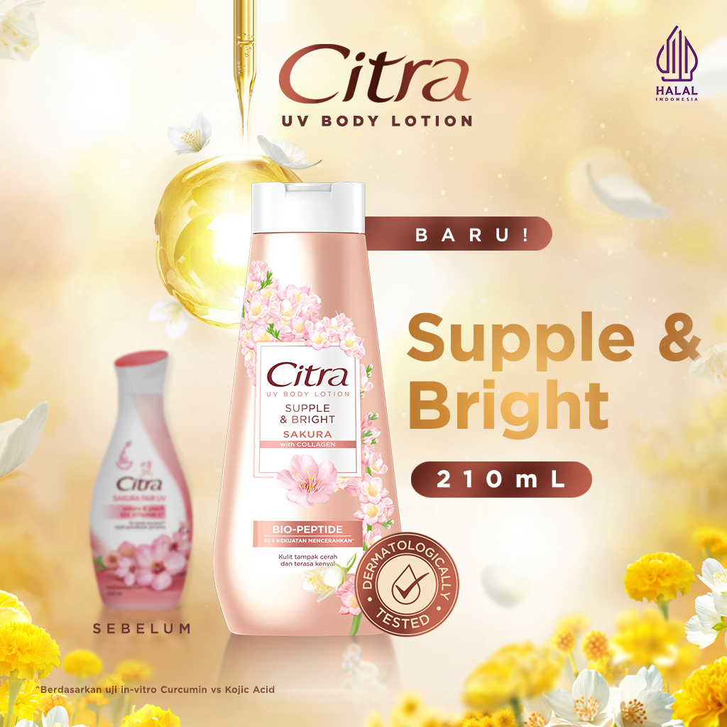 Jual Citra UV Body Lotion Supple & Bright Sakura 210ML - Mencerahkan ...