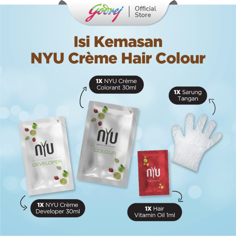 Jual NYU Henna Shampoo Hair Colour Natural Black 1 Sachet - Sampo ...