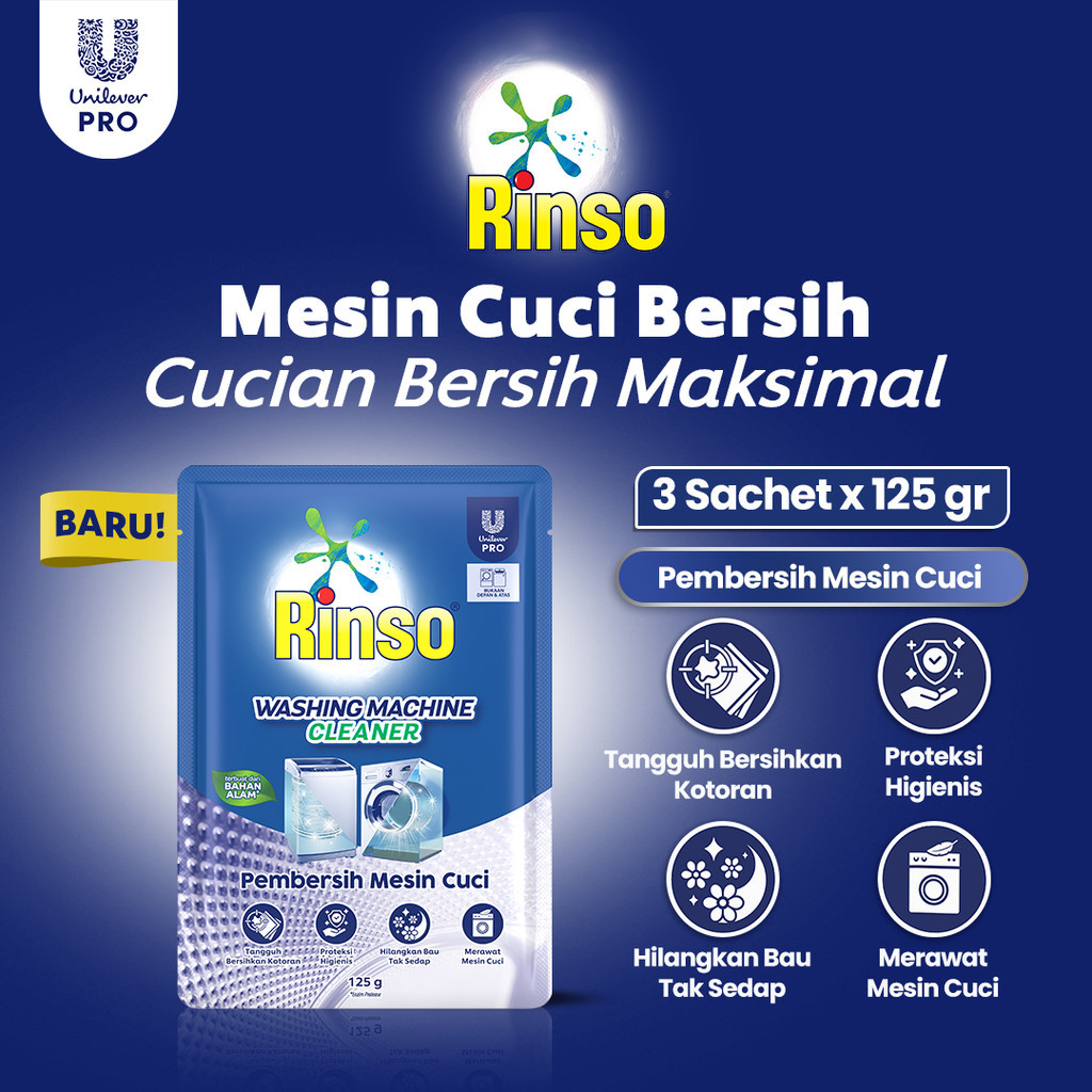 Jual Rinso Washing Machine Cleaner Pembersih Mesin Cuci 3x125gr ...
