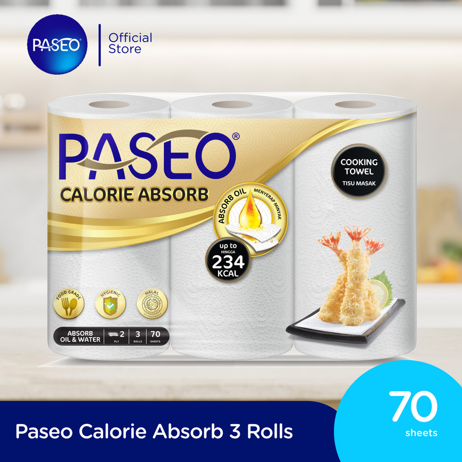 Jual Paseo Calorie Absorb Towel Roll 3 Roll 210 Ply Emboss | Shopee ...